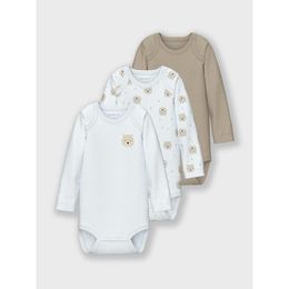 name it Jungen Body &raquo;NBNBODY 3P LS OXFORD BEAR NOOS&laquo; Packung, 3 Stk. braun 74, N-Gr