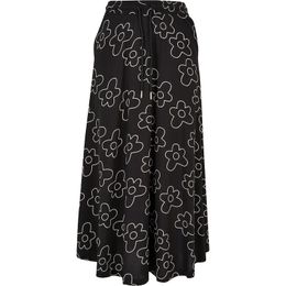Urban Classics Jerseyrock »Damen Ladies Viscose Midi Skirt« 1 Stk. blackflower XS XS Modische Röcke für verschiedene Anlässe