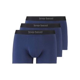 Bruno Banani Herren Boxershorts &raquo;Short 3Pack Energy Cotton&laquo; 3er Pack, mit Schriftzug am Bund blau M