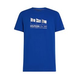 Tommy Hilfiger T-Shirt Herren Gr&ouml;&szlig;e L blau / wei&szlig;
