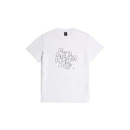 G-Star Raw G-STAR T-Shirt »HD Print T-Shirt« white M M Runder Ausschnitt