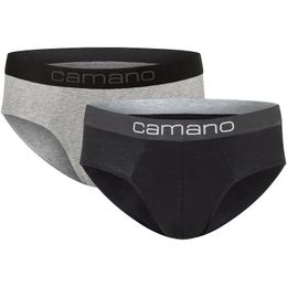 Camano Herren Slip &raquo;comfort&laquo; 2er Pack, mit elastischem Logobund schwarz S