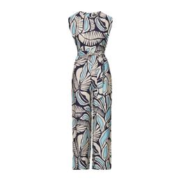 comma, COMMA Jumpsuit Damen Gr&ouml;&szlig;e XXXL beige / navy / hellblau
