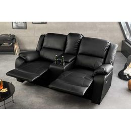 Riess Ambiente Exklusiver 2er Kinosessel HOLLYWOOD 190cm schwarz mit Getr&auml;nkehalter Liegefunktion Riess-Ambiente Modern