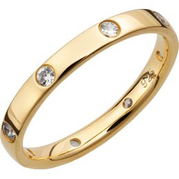 CR&Eacute;ATION L Damen Ring Silber vergoldet 925 Gr&ouml;&szlig;e 21