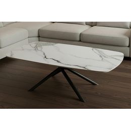Riess Ambiente Design Couchtisch OSAKA 110cm weiß Keramik schwarz Sterngestell Metall Riess-Ambiente Sofatisch Wohnzimmertisch rechteckig Modern