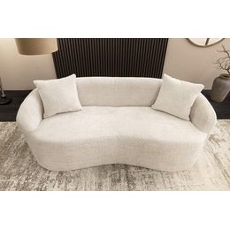 Riess Ambiente Extravagantes Sofa ELEMENTAL 180cm champagner beige Feinstrick Boucl&eacute; 2-Sitzer Riess-Ambiente Wohnzimmer Boheme Glamour Modern Retro