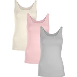 w&auml;schepur Damen Achseltop mit breiten Tr&auml;gern silberfarben + ros&eacute; + champagner Gr&ouml;&szlig;e 36/38