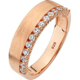 CR&Eacute;ATION L Damen Ring Silber ros&eacute; vergoldet 925 Gr&ouml;&szlig;e 19