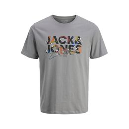 Jack & Jones JACK & JONES T-Shirt 'JJGeplas' Herren Gr&ouml;&szlig;e XXXL blau / grau / orange / schwarz