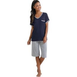 w&auml;schepur Damen Shorty mit V-Ausschnitt marine-grau-meliert Gr&ouml;&szlig;e 36/38