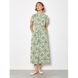 Apricot Geometric Print Shirt Midi-dress ' ' Damen Gr&ouml;&szlig;e 44 gr&uuml;n Winterkleid