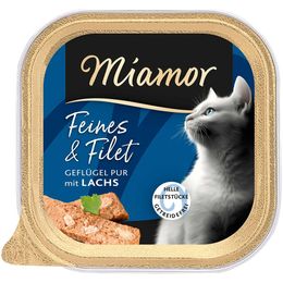 16x100 g Miamor Feines & Filet Geflügel Pur mit Lachs