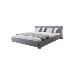 Beliani Doppelbett PARIS in Grau/Silber - (W) 175 x (H) 83 x (L) 228 cm | Gr.: onesize