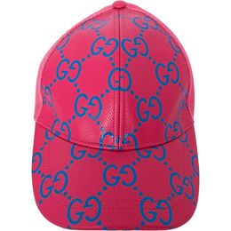 Gucci Caps & M&uuml;tzen - Gucci GG Cap Monogram Pink Blue / very good - Gr. ONE SIZE - in Gold - f&uuml;r Damen