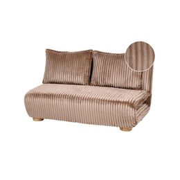 Beliani Schlafsofa ABISKO in Braun/Schwarz - (W) 140 x (H) 80 x (L) 82 cm | Gr.: onesize