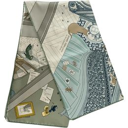 Herm&egrave;s Herm&egrave;s T&uuml;cher & Schals - Hermes Carre 90 MYSTERE AU 24 Silk Scarf Grey Full - Gr. unisize - in Bunt - f&uuml;r Damen