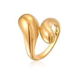 Elli Ring 925 Sterling Silber in Gold | Gr.: 52