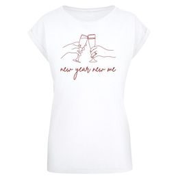 F4NT4STIC T-Shirt Silvester Party new year new me in wei&szlig; | Gr.: L