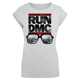 F4NT4STIC Extended Shoulder T-Shirt Run DMC Glasses NYC in grau meliert | Gr.: XXL