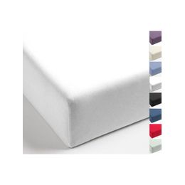 Mistral Home Perkal &Auml;gyptische Baumwolle Spannbettlaken Laken in Wei&szlig; | Gr.: 140x200 cm