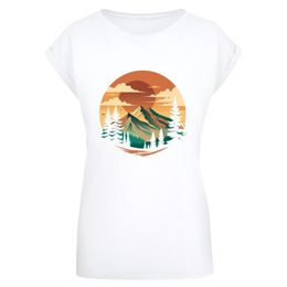 F4NT4STIC T-Shirt Sonnenuntergang Berglandschaft in wei&szlig; | Gr.: XXL