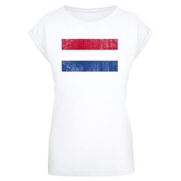 F4NT4STIC T-Shirt Netherlands NIederlande Holland Flagge distressed in wei&szlig; | Gr.: M