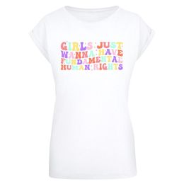 F4NT4STIC T-Shirt Girls Just Wanna Have Fundamental Rights Frauentag in wei&szlig; | Gr.: S