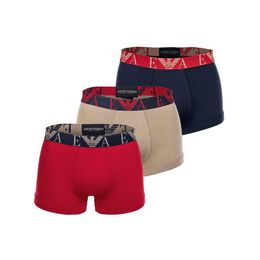 Emporio Armani Boxershort 3er Pack in Blau/Rot/Beige | Gr.: XL