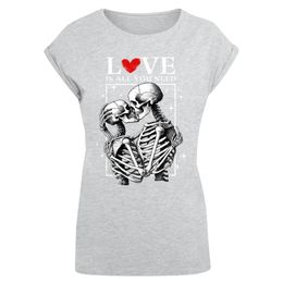 F4NT4STIC Extended Shoulder T-Shirt Love is all you need in grau meliert | Gr.: 4XL