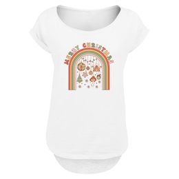F4NT4STIC Long Cut T-Shirt Merry Weihnachten Cozy Vibes in wei&szlig; | Gr.: S