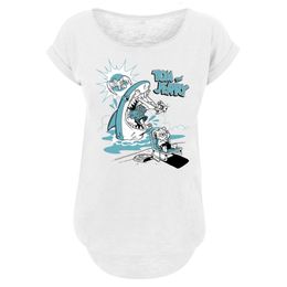 F4NT4STIC Long Cut T-Shirt Tom and Jerry TV Serie Summer Shark in wei&szlig; | Gr.: XXL