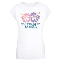 F4NT4STIC Extended Shoulder T-Shirt You had me at Aloha in wei&szlig; | Gr.: XXL