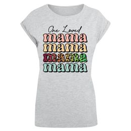 F4NT4STIC T-Shirt Mothers Day Mama Typography Leopard Print Pastel in grau meliert | Gr.: XXL