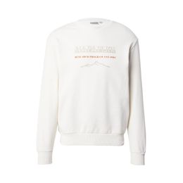 Napapijri Sweatshirt 'BANEM' Herren Gr&ouml;&szlig;e M beige / orange / wei&szlig;