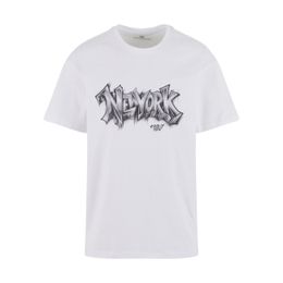 Damen T-Shirt "Upscale by Mister Tee NY Graffiti Oversize Tee"wei&szlig;, Gr. XL, UPSCALE BY MISTER TEE, bedruckt, 100% Baumwolle, Shirts