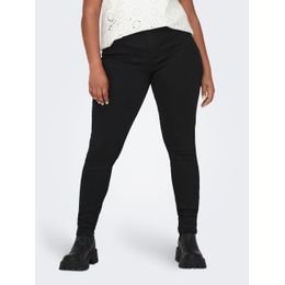 Skinny-fit-Jeans Only CARMAKOMA "CARSTORM LIFE PUSH UP HW SK JEANS NOOS", Damen, Gr. 46, L&auml;nge 32, schwarz, Denim/Jeans, Obermaterial: 53% Viskose, 29% Baumwolle, 17% Polyester, 1% Elasthan, clean, skinny fit lang, Jeans