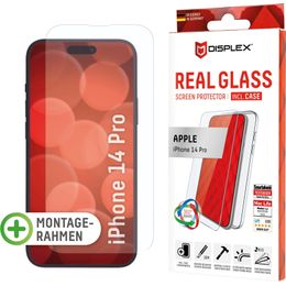 Displex Displayschutzglas "Real Glass + Case - iPhone 14 Pro", transparent, B:12cm H:6cm T:25mm, Displayfolien