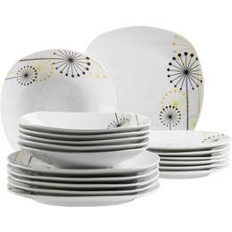 Mäser Teller-Set MÄSER "VANESA, Tellerset, Porzellan", weiß, 18 Stk., Porzellan, Geschirr-Sets