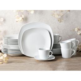 Geschirr-Set OTTO HOME "Arrianna", weiß, 50 Stk., Porzellan, Geschirr-Sets, Geschirr-Set, Moderne Optik, Zeitloses Design, Beliebig kombinierbar