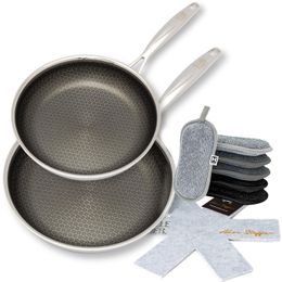 HENSSLERS Pfannen-Set "HENSSLERS Kochbox Deluxe"silberfarben, Pfannen, Exklusives Set f&uuml;r OTTO