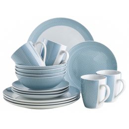 M&auml;ser M&Auml;SER Kombiservice "KITCHEN TIME II, Geschirr-Set, Porzellan", 16 Stk.blau, Geschirr-Sets