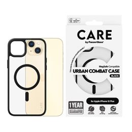 CARE BY PANZERGLASS Handyhülle "Urban Combat Case mit MagSafe für Apple iPhone 15 Plus", schwarz (schwarz, transparent), B:11cm H:2cm T:19,5cm, Hüllen, Backcover, Schutzhülle, Handyschutzhülle, Case, Schutzcase, stoßfest