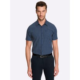 Kurzarmhemd Marco Donati, Herren, Gr. 41/42, Normalgr&ouml;&szlig;en, marine, royalblau, kariert, 100% Baumwolle, gemustert, gestreift, kariert, klassisch, Hemden