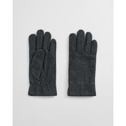 Abendhandschuhe Gant "MELTON GLOVES", Damen, Gr. L/XL, antracit melange, Web, Wollmischung, unifarben, Handschuhe, Handschuhpaar