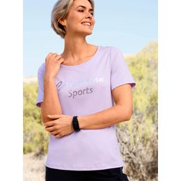 Funktionsshirt Catamaran "Funktions-Shirt", Damen, Gr. 36/38, lila (flieder), 90% Polyester, 10% Elasthan, bedruckt, gemustert, unifarben, Rundhals, Shirts Funktionsshirt