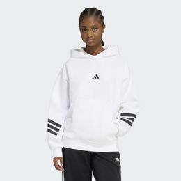 Damen Kapuzensweatshirt "W FI 3S OH HD"weiß, Gr. S, adidas Sportswear, Obermaterial: 67% Polyester, 33% Baumwolle, Sweatshirts