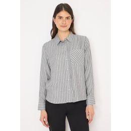 Cecil Damen Langarmbluseluna grau melange, Gr. M, gestreift, Stoff, 98% Viskose, 1% Polyamid, 1% Metallfasern, Blusen, mit Brusttasche