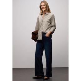 Street One Damen Langarmbluselight terra mocha, Gr. 42, gestreift, Web, 79% Baumwolle, 19% Polyamid, 2% Elasthan, Blusen