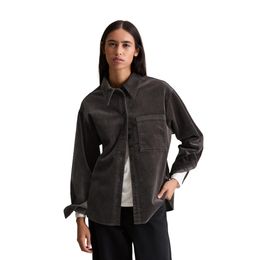Marc O'Polo Damen Langarmbluse "aus mittelschwerem Cord-Stretch"cloudburst, Gr. S, MARC O'POLO DENIM, unifarben, Obermaterial: 98% Baumwolle, 2% Elasthan, Blusen